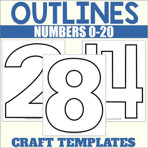 Number and Letter Outlines Bundle for Crafts and Bulletin Boards - Classful