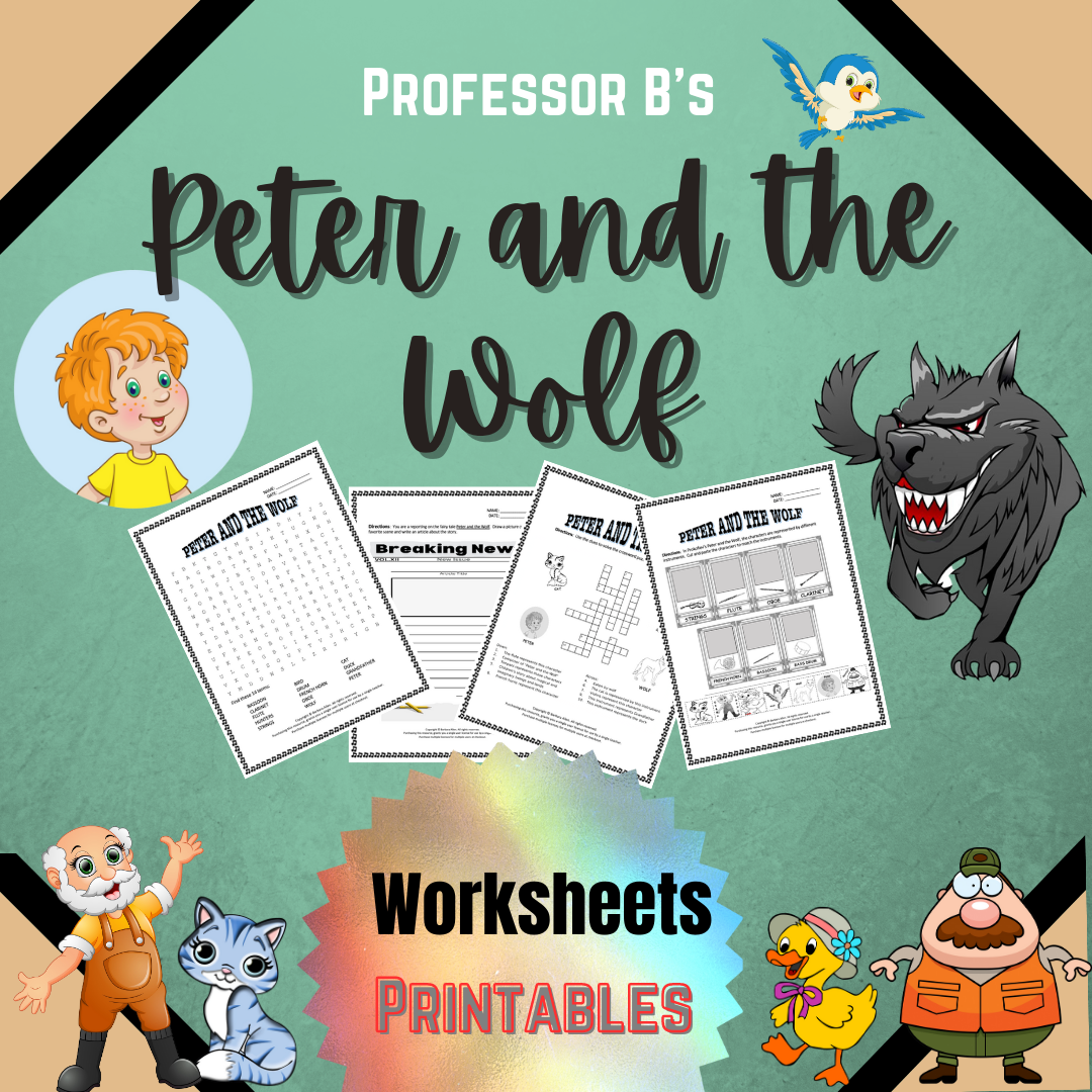 Peter and the Wolf - Activity Fun Worksheets Packet (Answer Keys ...