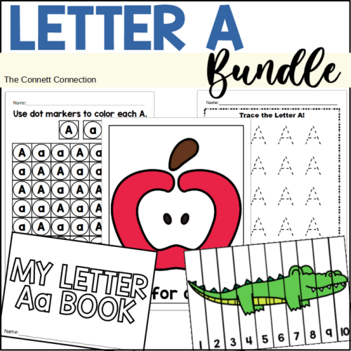 Letter A Worksheets and Hands On Center Bundle - Classful