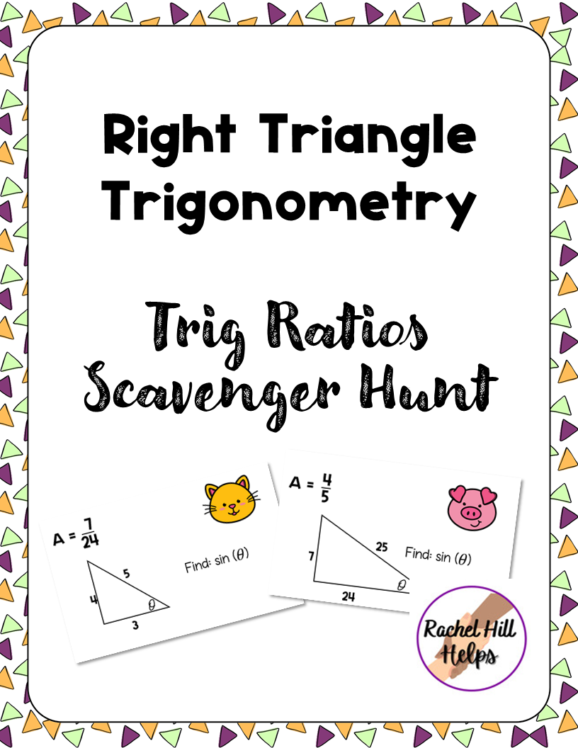 Right Triangle Trigonometry Scavenger Hunt SOHCAHTOA High School Math ...