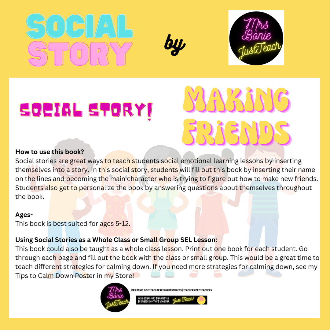 Social Story- Making Friends- An Interactive Social Story Book- SEL ...
