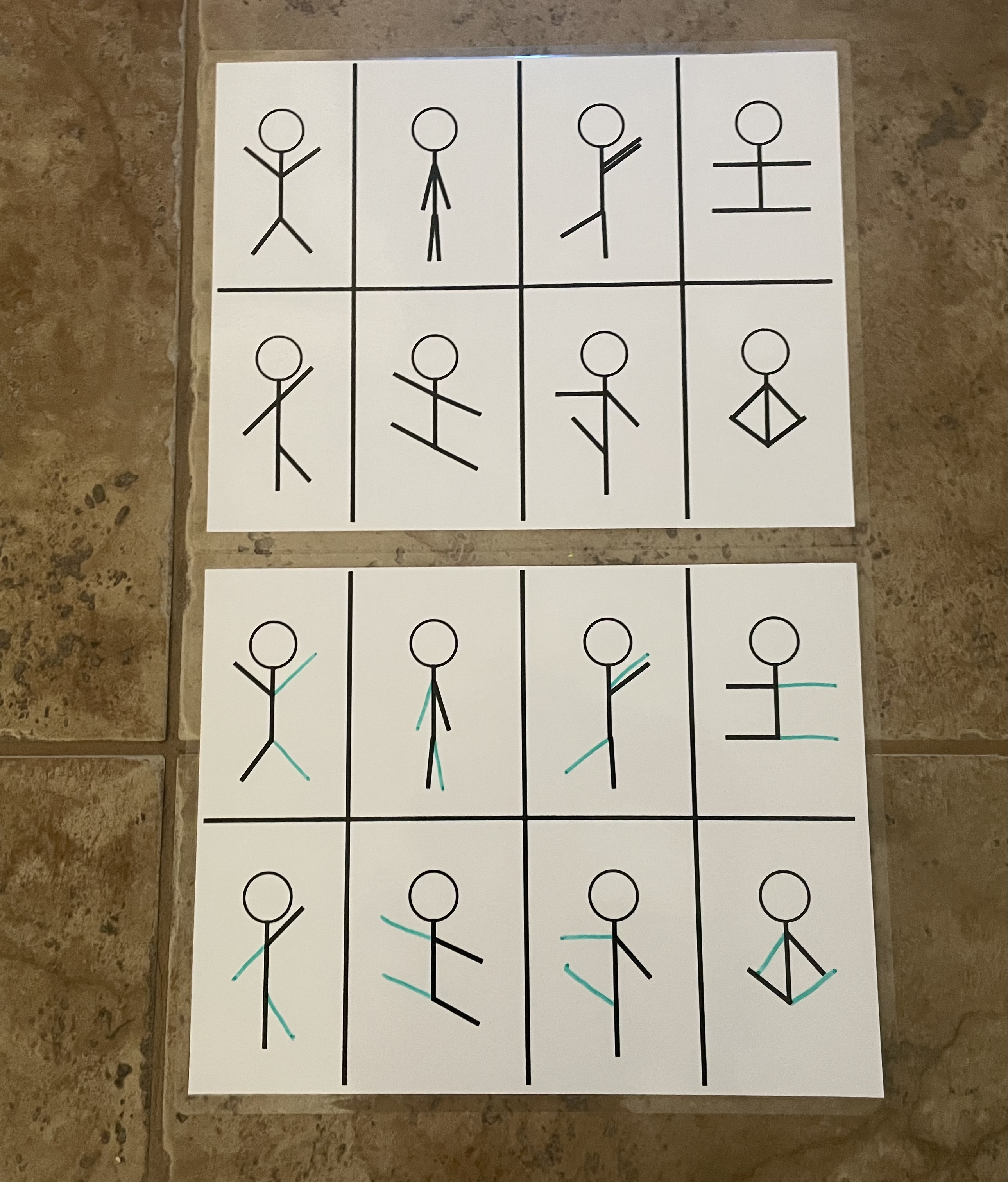 Visual Motor Stick Man Positions - Classful