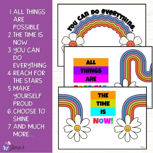 Growth Mindset Poster Display Rainbow Classroom Decor and Bulletin ...