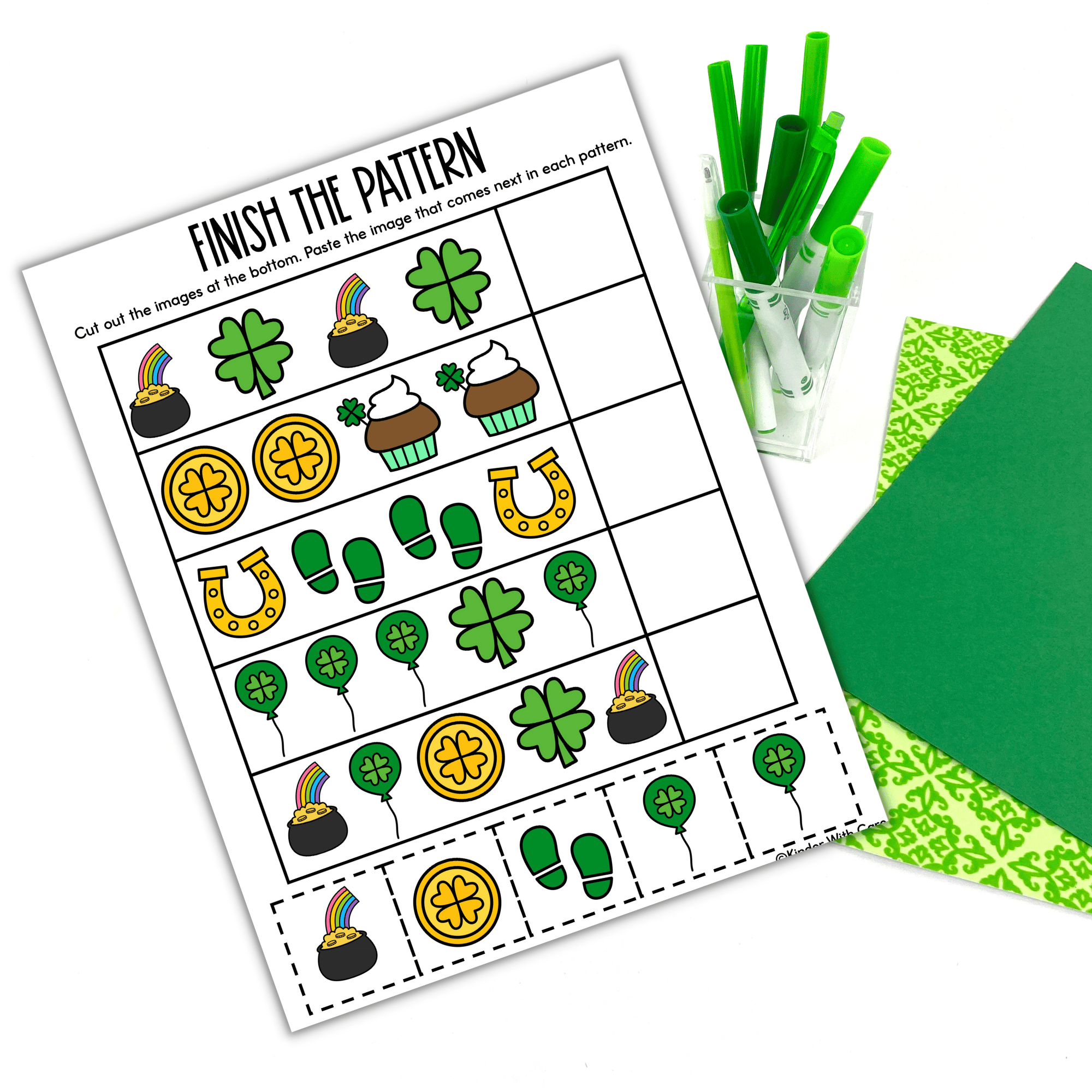 March Finish The Pattern Cut and Paste Activity - Classful