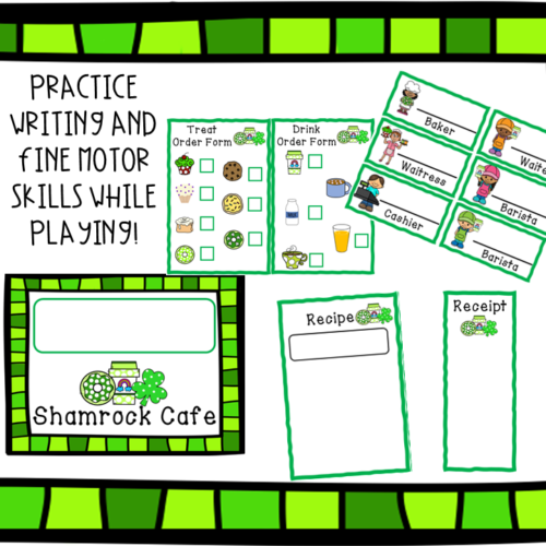 Shamrock Cafe Dramatic Play Set, St. Patrick's Day Pretend Play Set ...