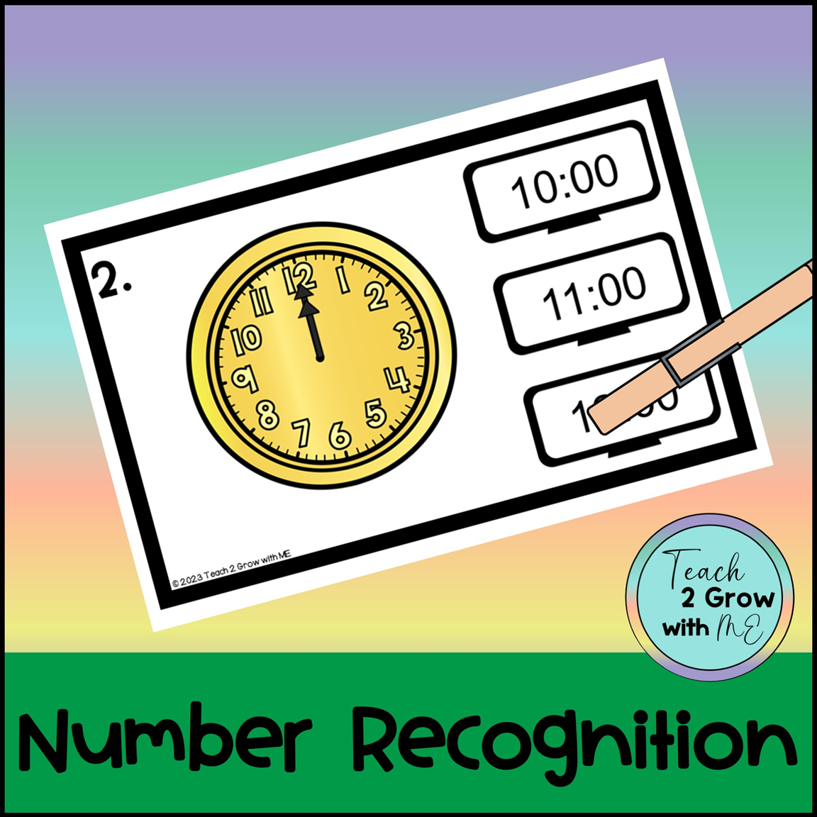 St. Patrick's Day Clip Cards Telling Time by the HOUR Task Cards - Classful
