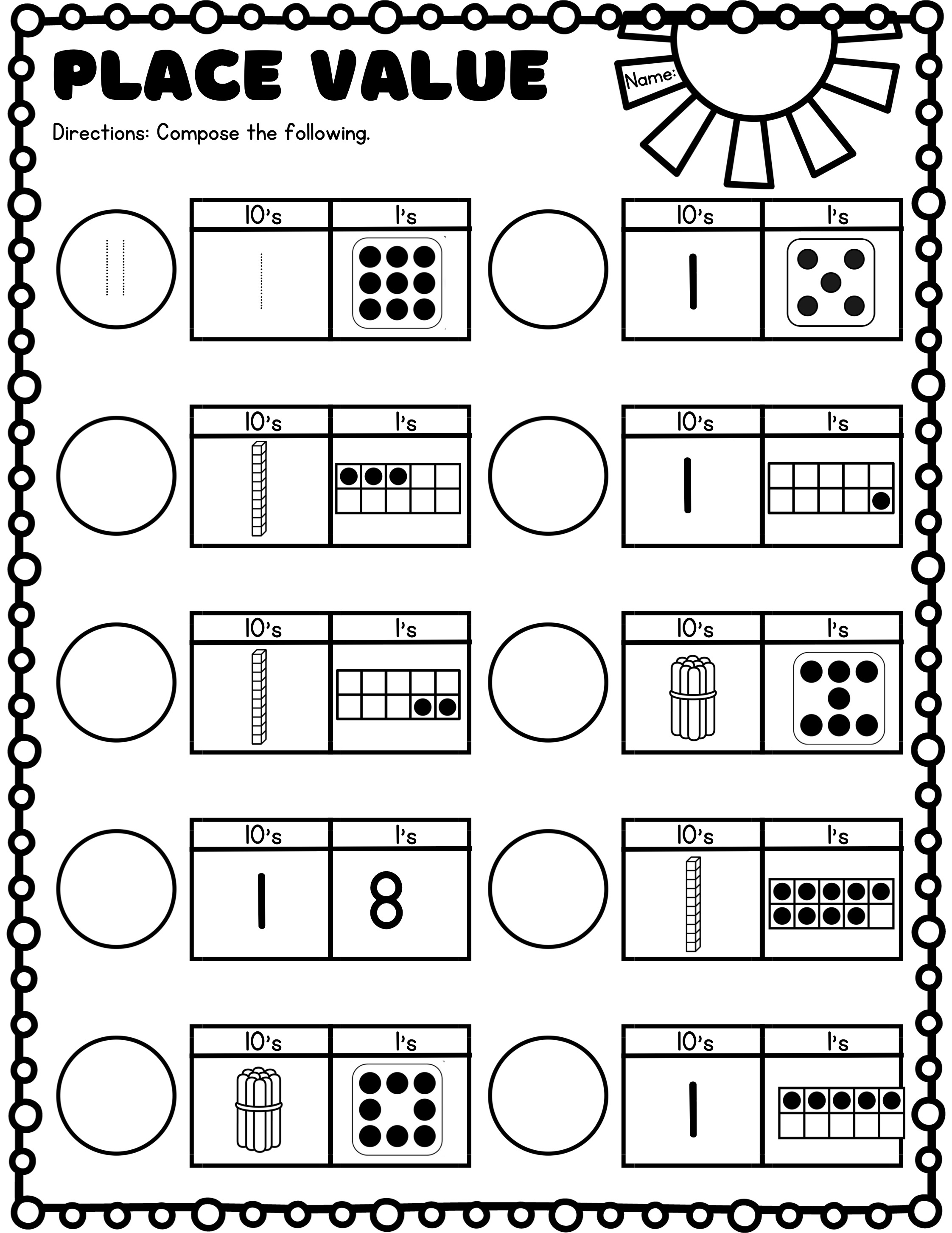 Place Value Worksheets For 1st Grade 1st 2nd Grade Place Value