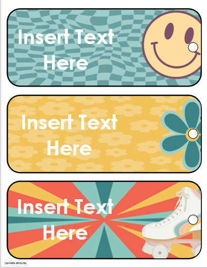 Hall Passes Groovy Retro Vibes Theme Editable (Boys, Girls, Office ...