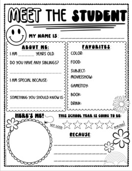 Meet the Teacher Editable Handout Back to School About Me Groovy Retro ...