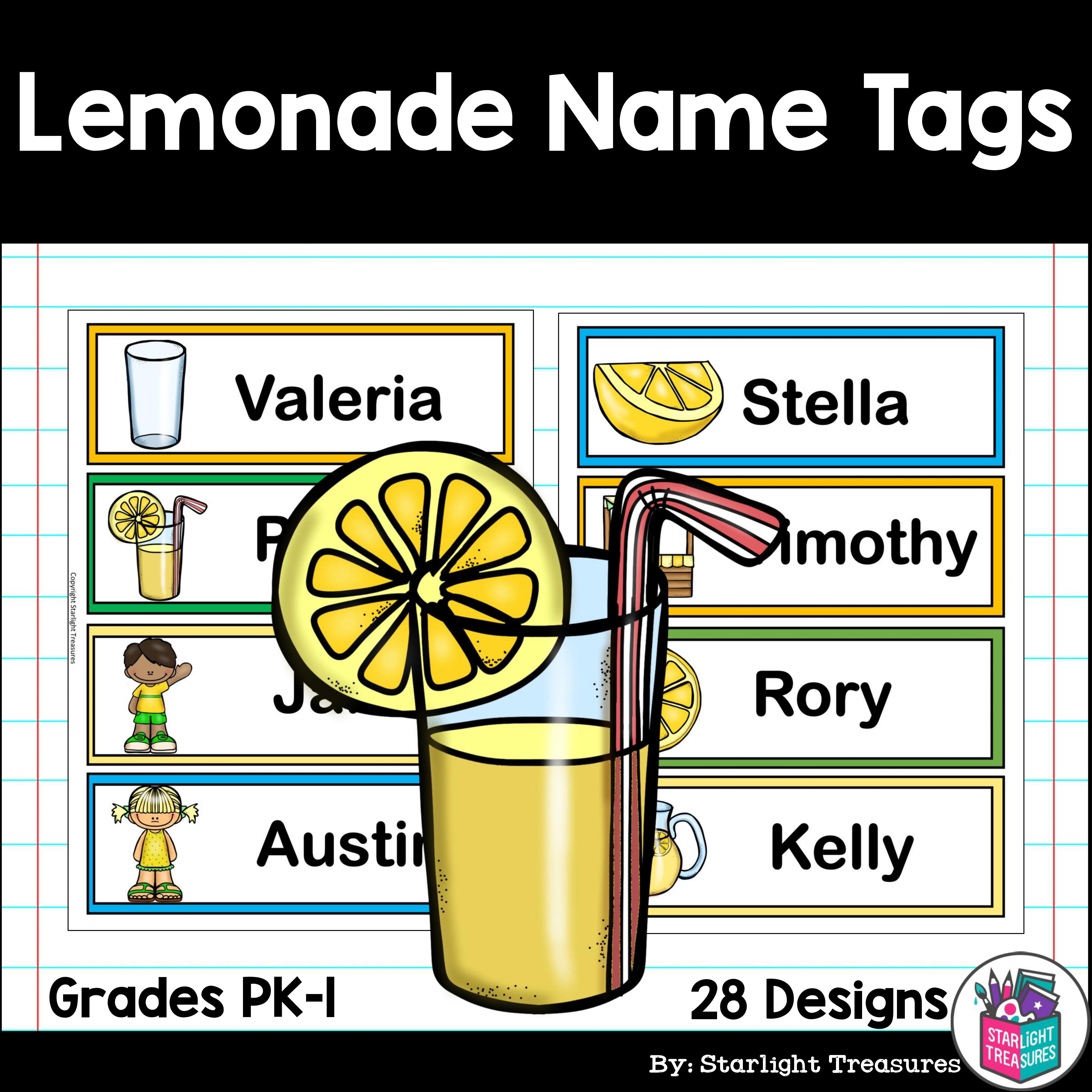 Lemonade Name Tags - Editable - Classful