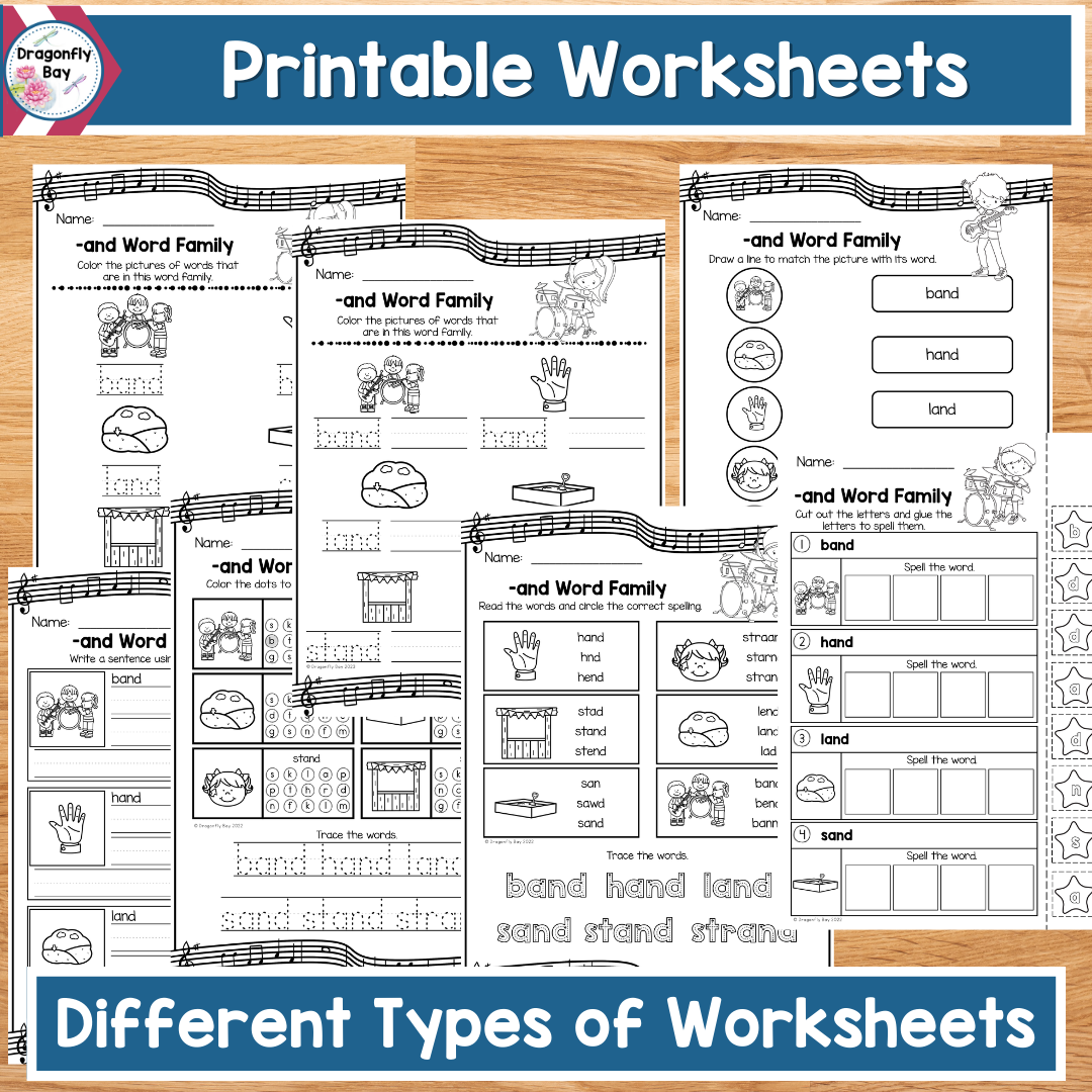 And Short A Word Family Phonics Blending Printable Worksheets and ...