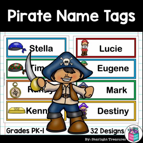 Pirate Name Tags - Editable - Classful