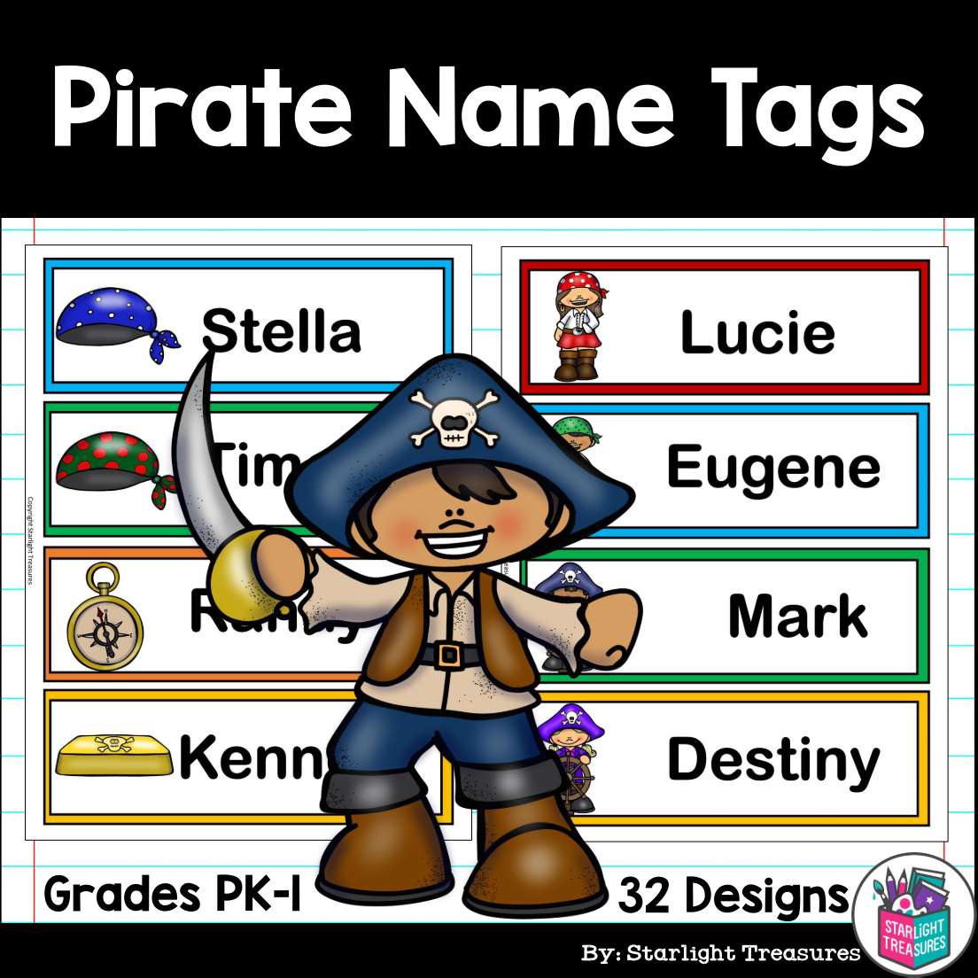 Pirate Name Tags - Editable - Classful