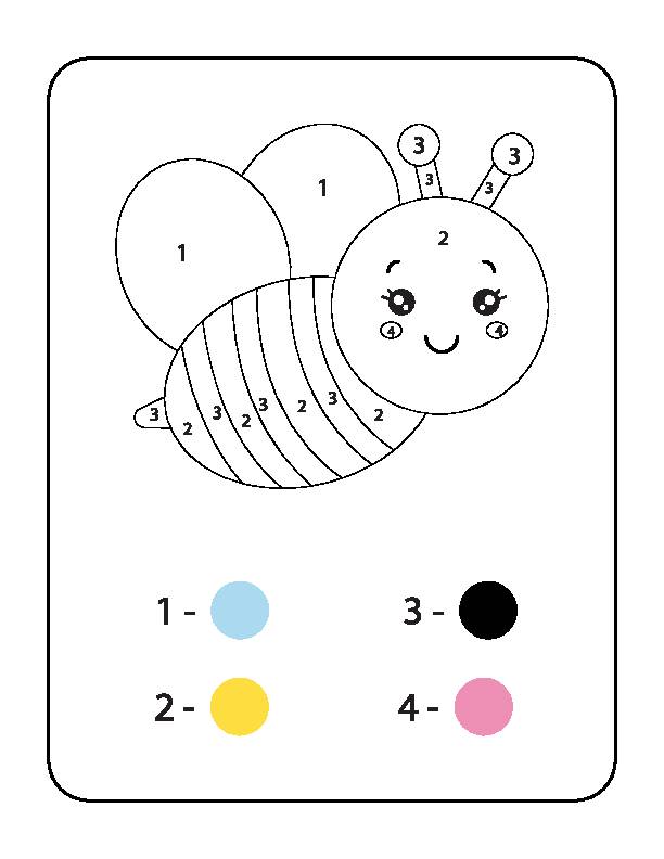 30 Color by Number Coloring Pages for Kids, 30 Printable Education ...
