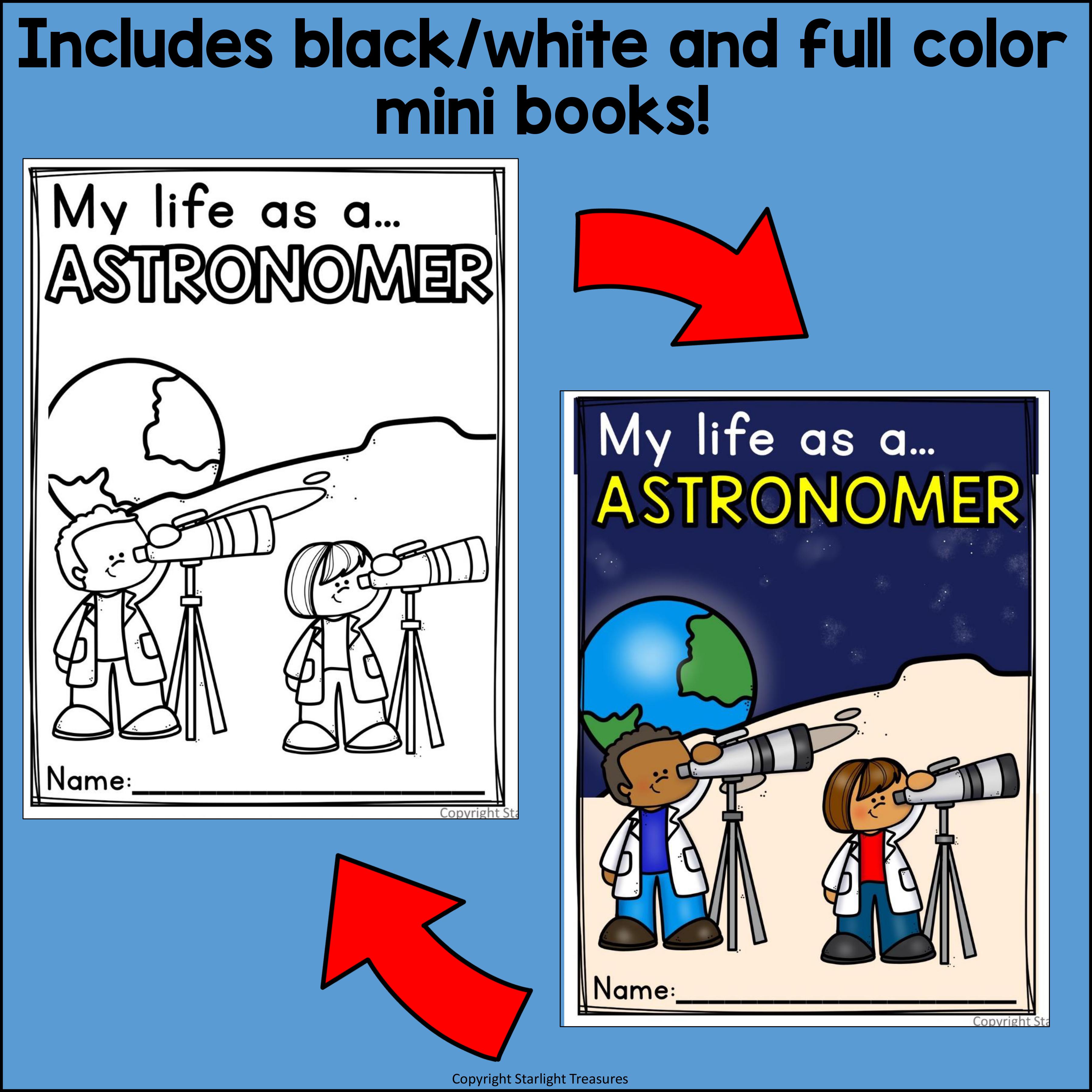 Astronomer Mini Book for Early Readers - Types of Scientists - Classful