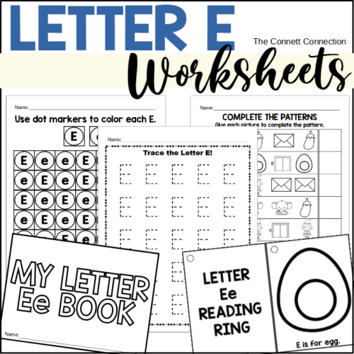 Letter E Worksheets for Letter Recognition and Beginning Sounds - Classful