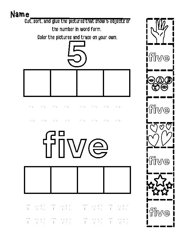 Numbers 1-10 Cut, Paste, and Trace - Classful