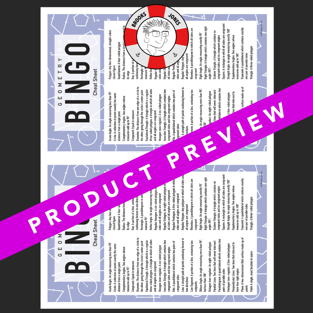 Grade 7 Geometry Bingo Game- 30 Cards and 34 Concepts! - Classful