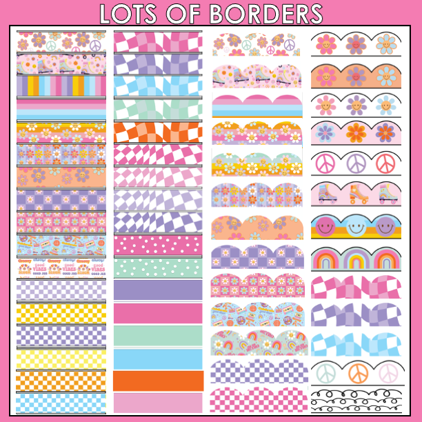 Spring Retro Groovy Bulletin Board Kit and Classroom Door Decor - Classful