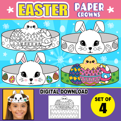 Easter Paper Crowns | Spring Easter Hat Paper Crown Headband / Craft ...