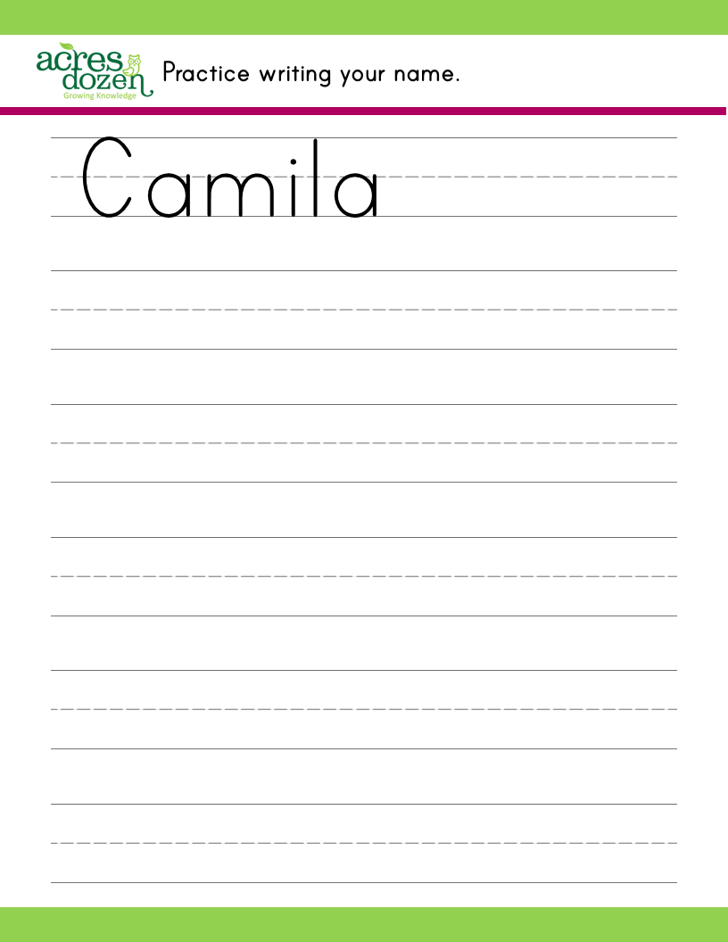 Personalized Name Writing Worksheets for Little Learners - Classful