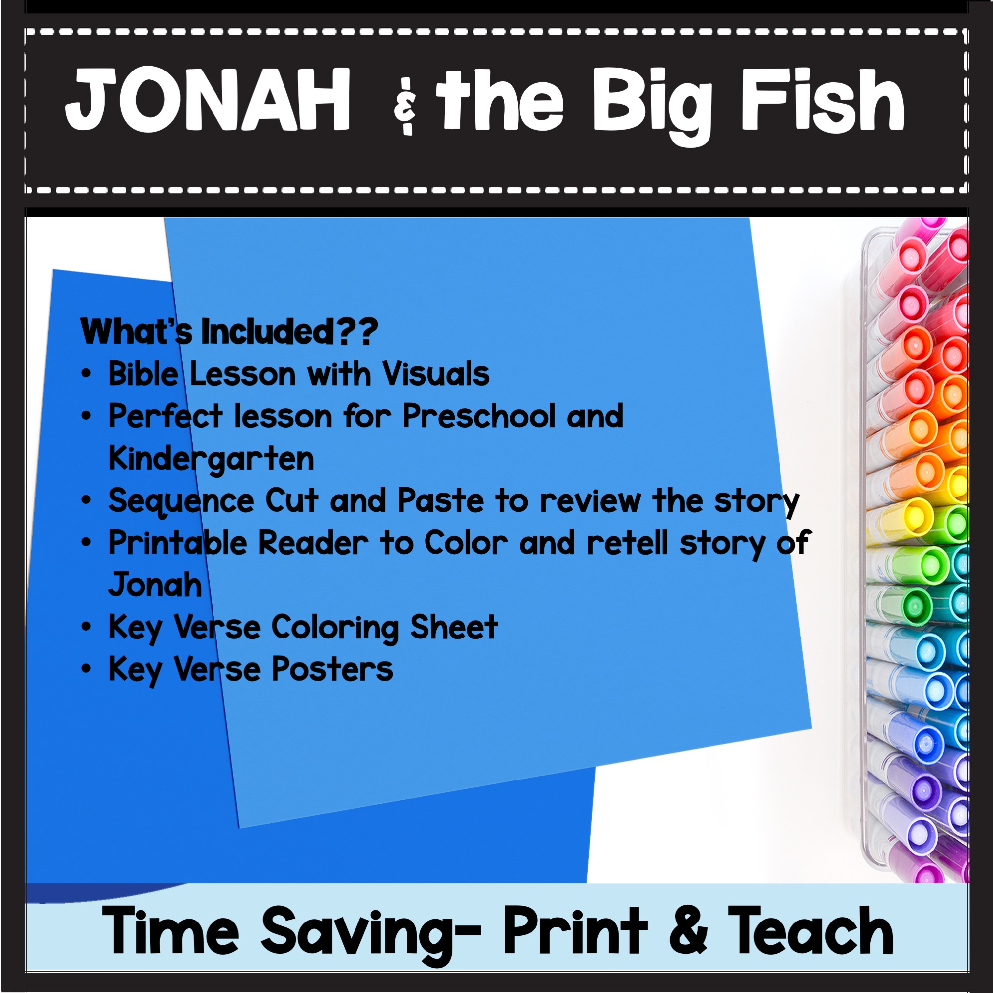 Jonah & the Big Fish Bible Lesson with Visuals & Activities for ...