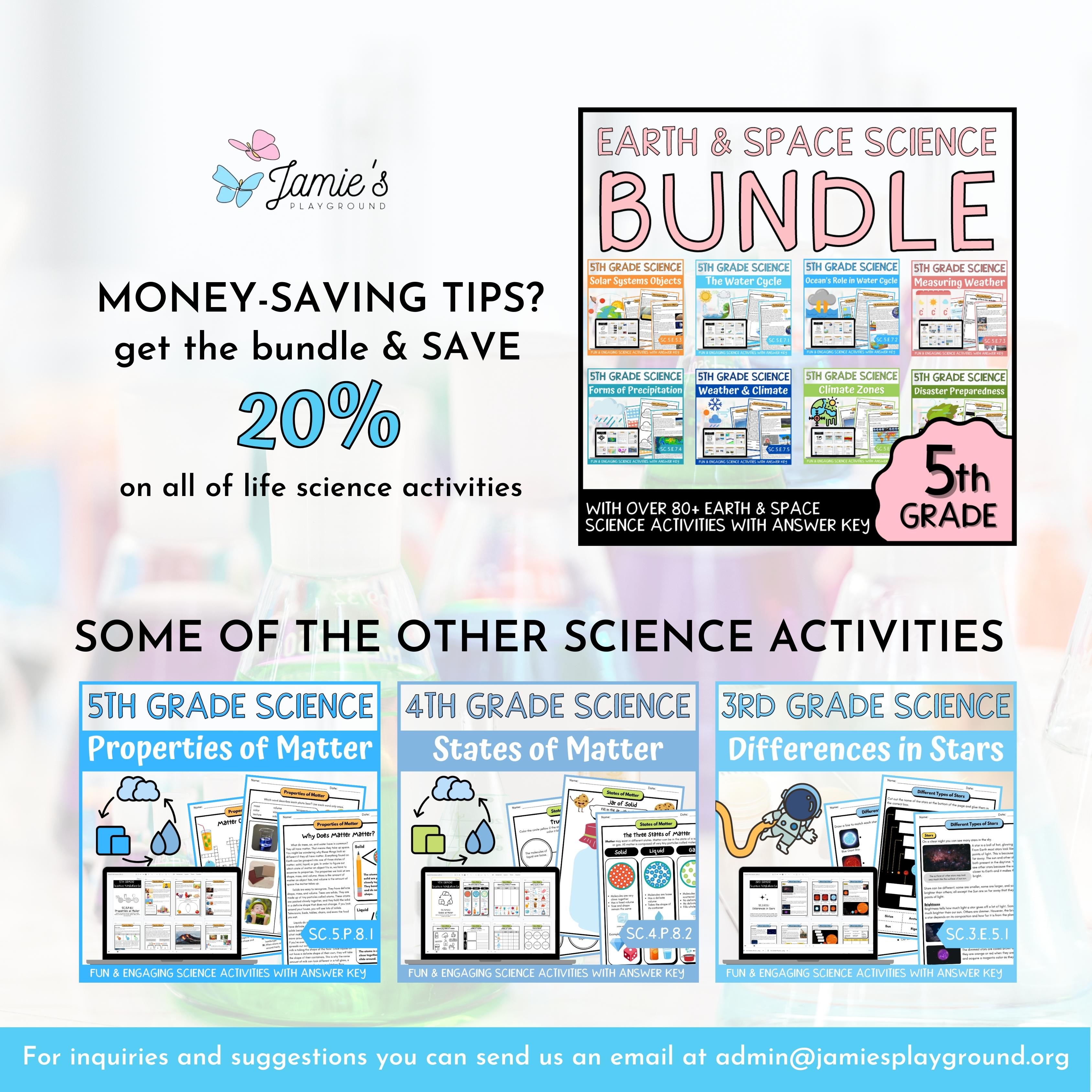 The Water Cycle Activity & Answer Key 5th Grade Earth Science - Classful