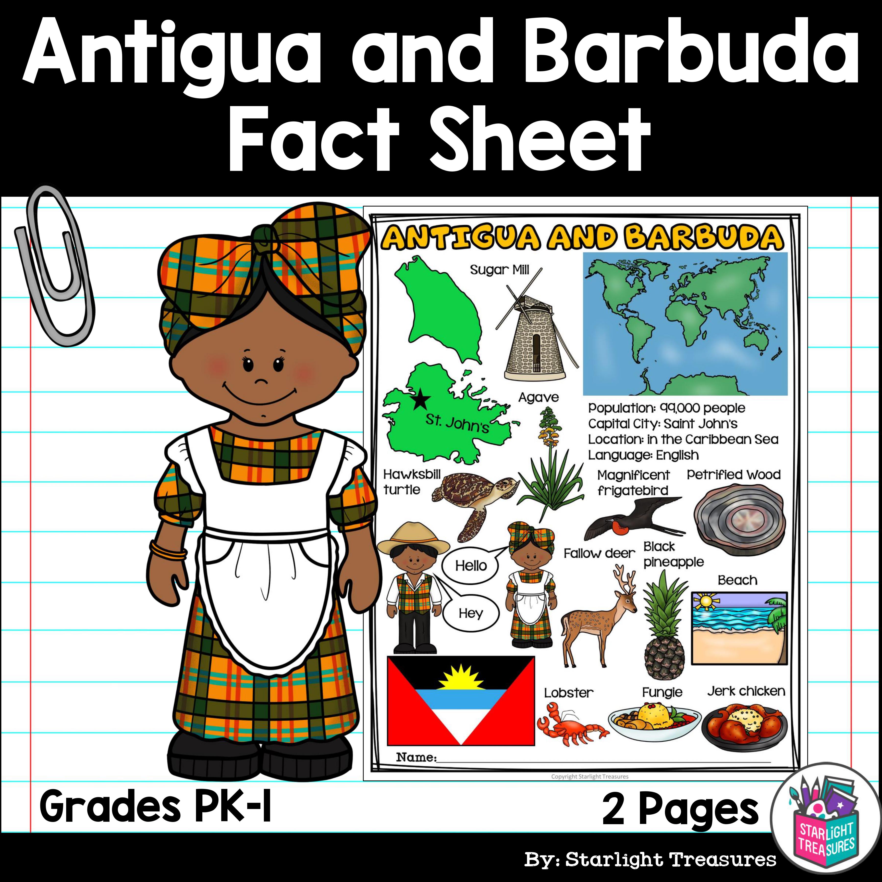 Antigua and Barbuda Fact Sheet for Early Readers - Classful