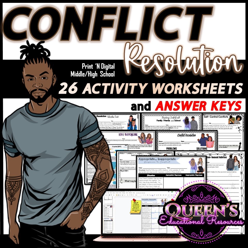 Conflict Resolution | Conflict Resolution Worksheets | Situation Cards ...