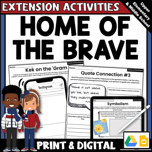 Home of the Brave by Katherine Applegate Novel Study Extension ...