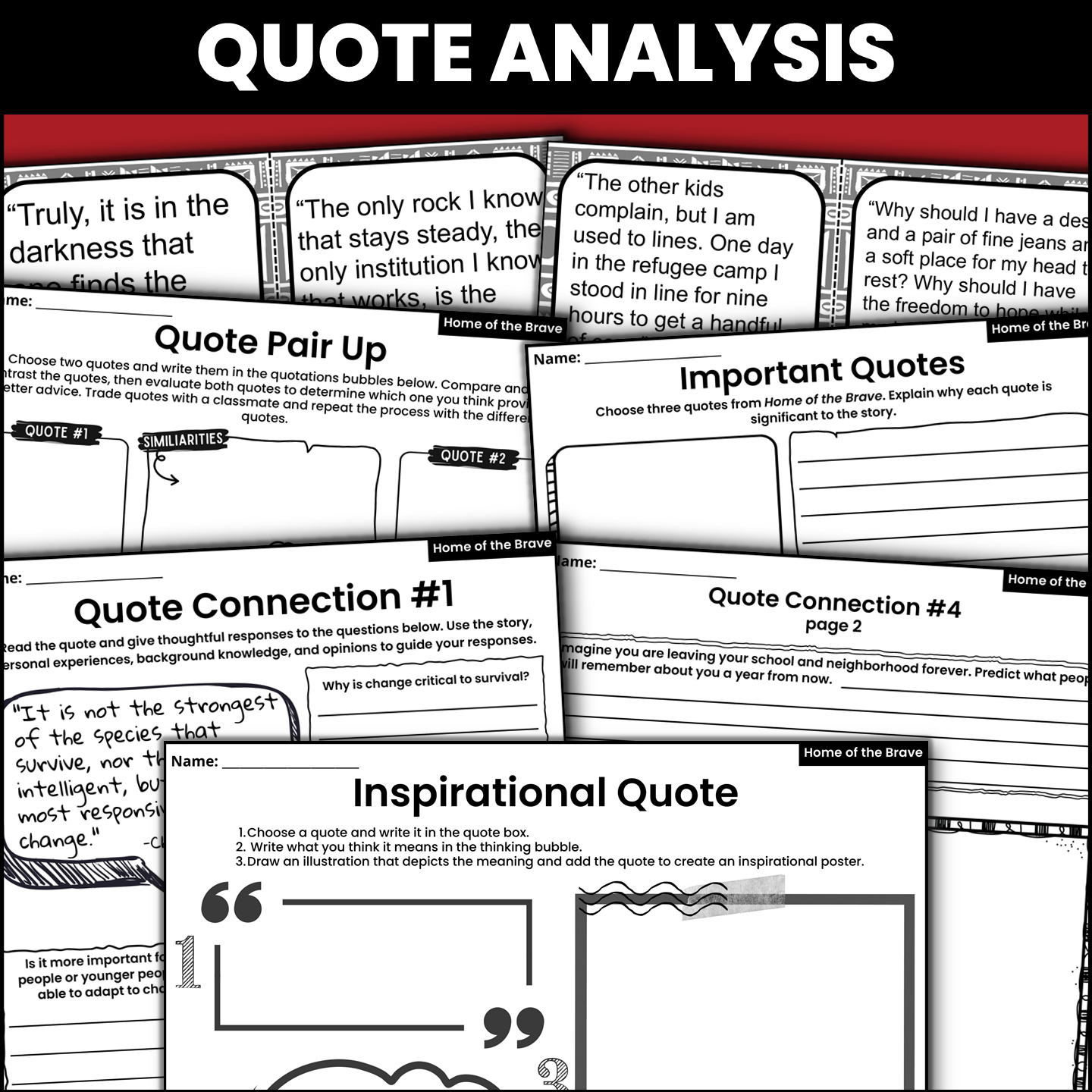 Home of the Brave by Katherine Applegate Novel Study Extension ...