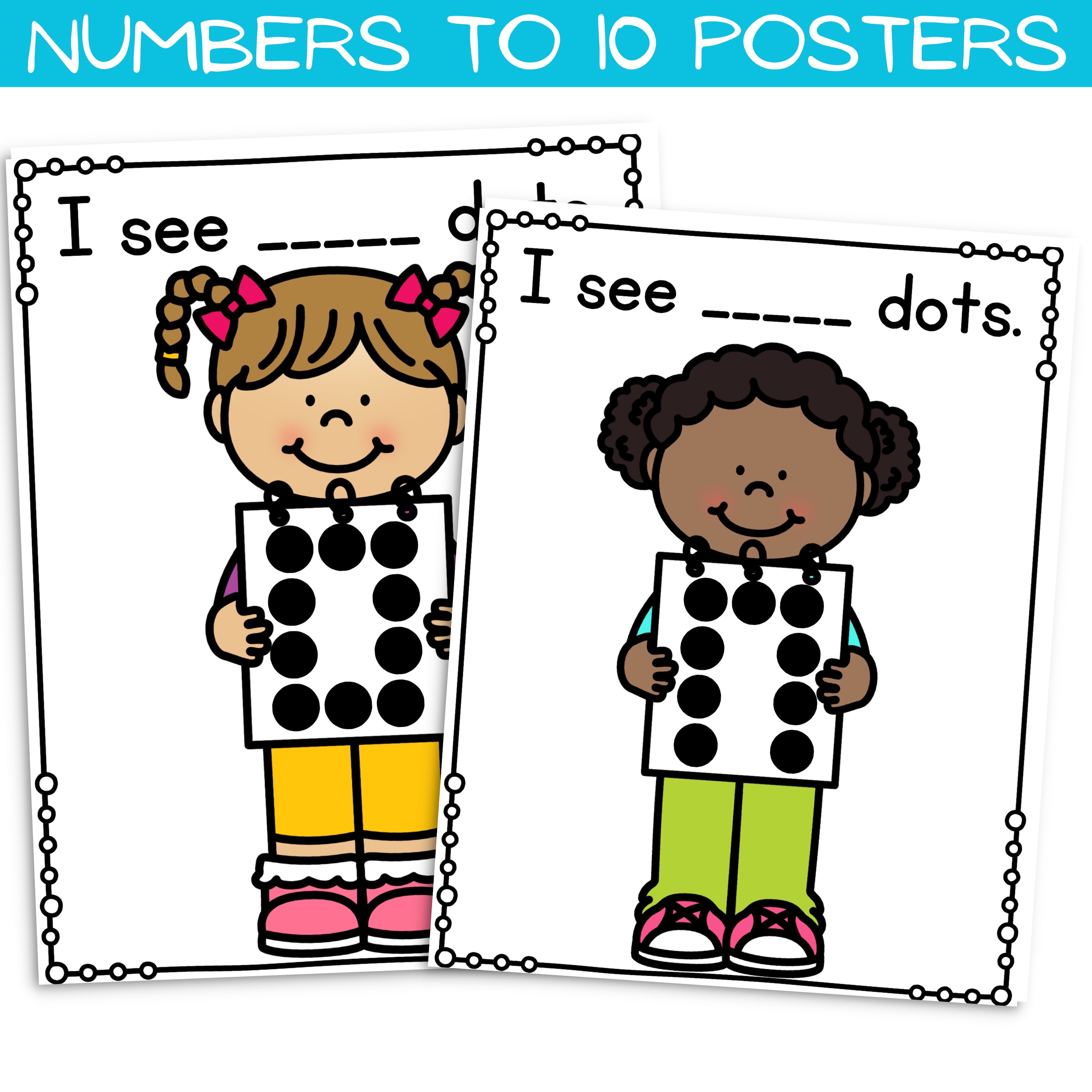 Back to School Counting to 10 Subitizing Math Posters - Classful