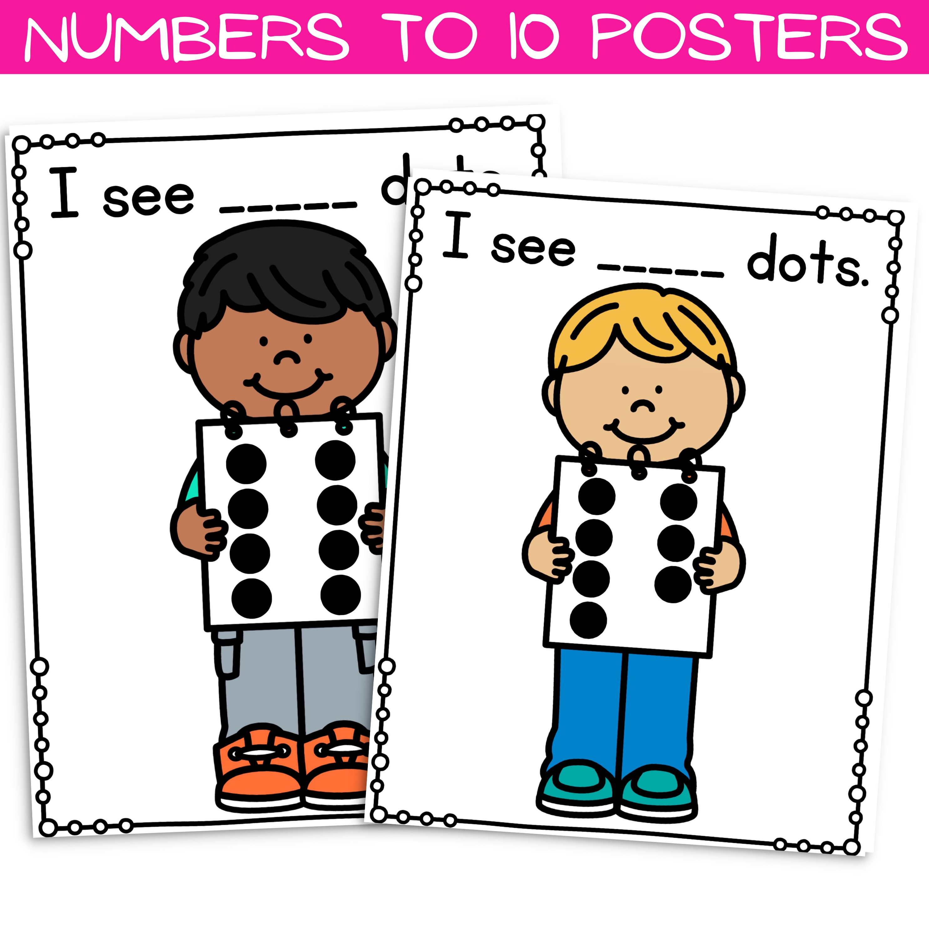 Back to School Counting to 10 Subitizing Math Posters - Classful