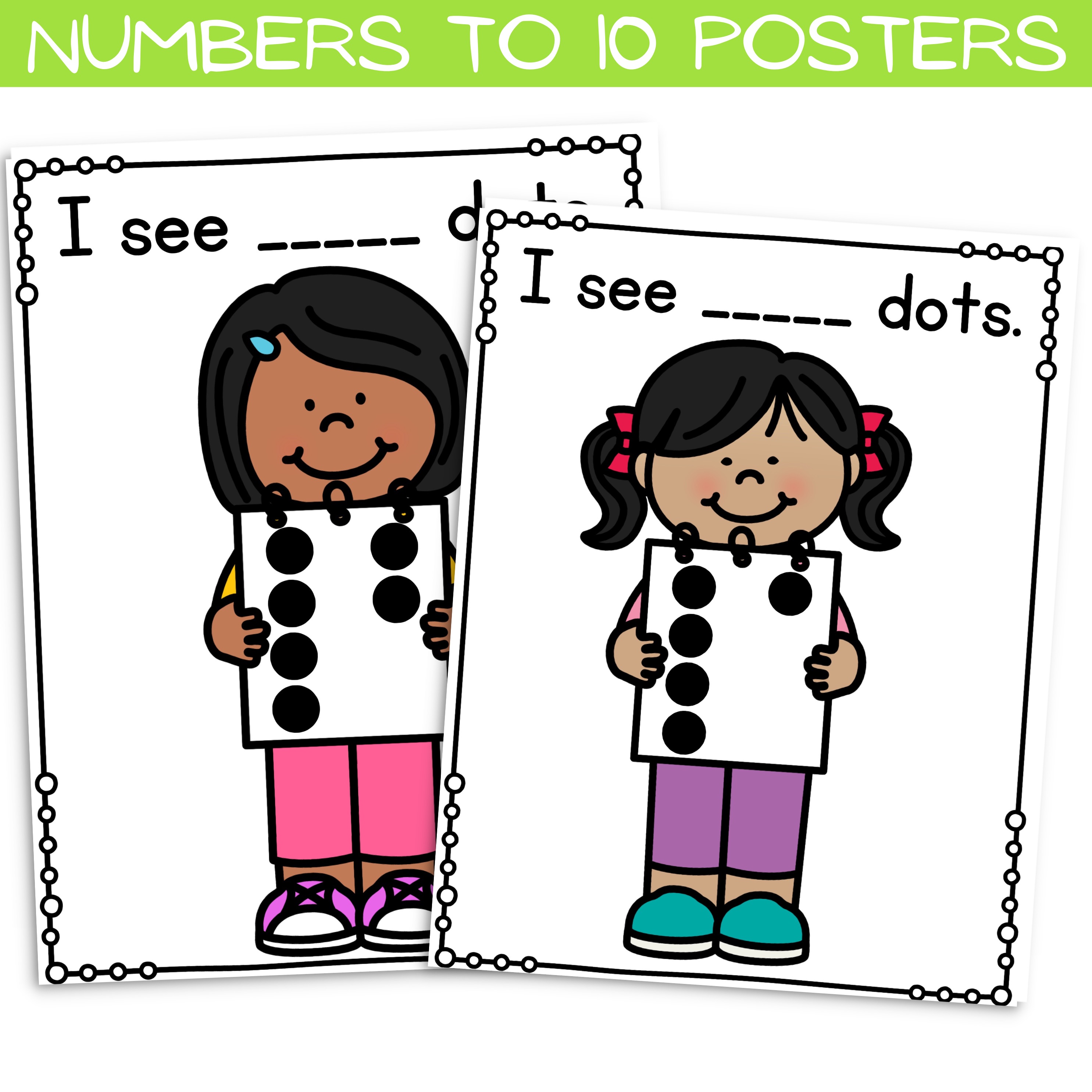 Back to School Counting to 10 Subitizing Math Posters - Classful