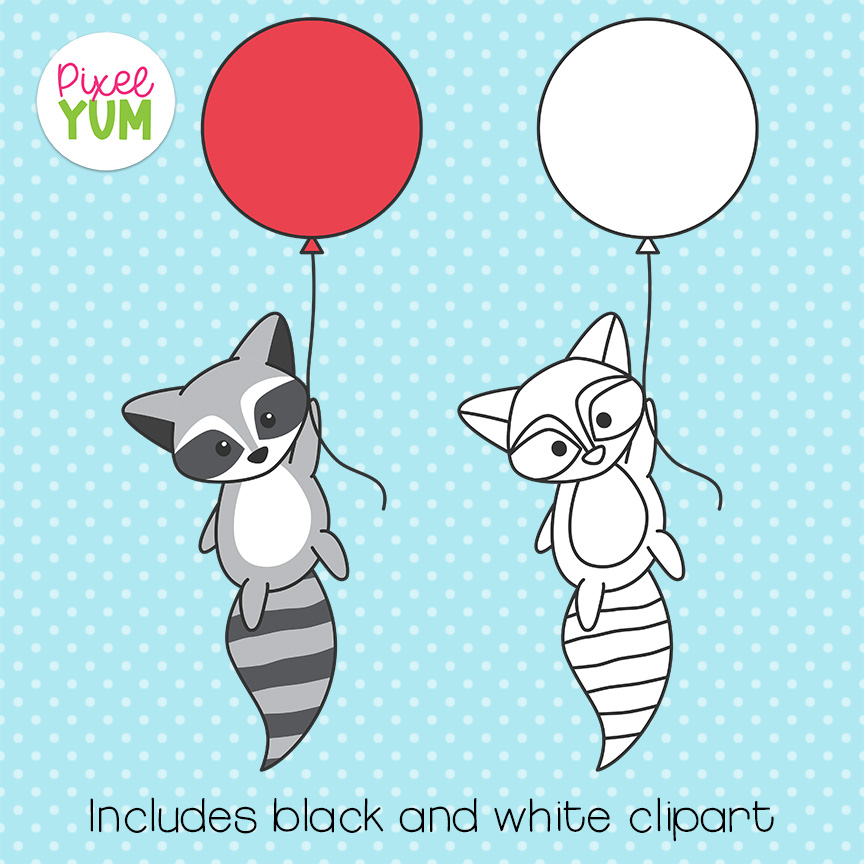Raccoons Clipart - Cute Animal Clip Art - Commercial Use OK - Classful