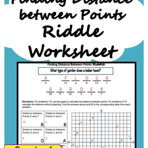 Grade 6 Distance Between Points Riddle Worksheet - Classful