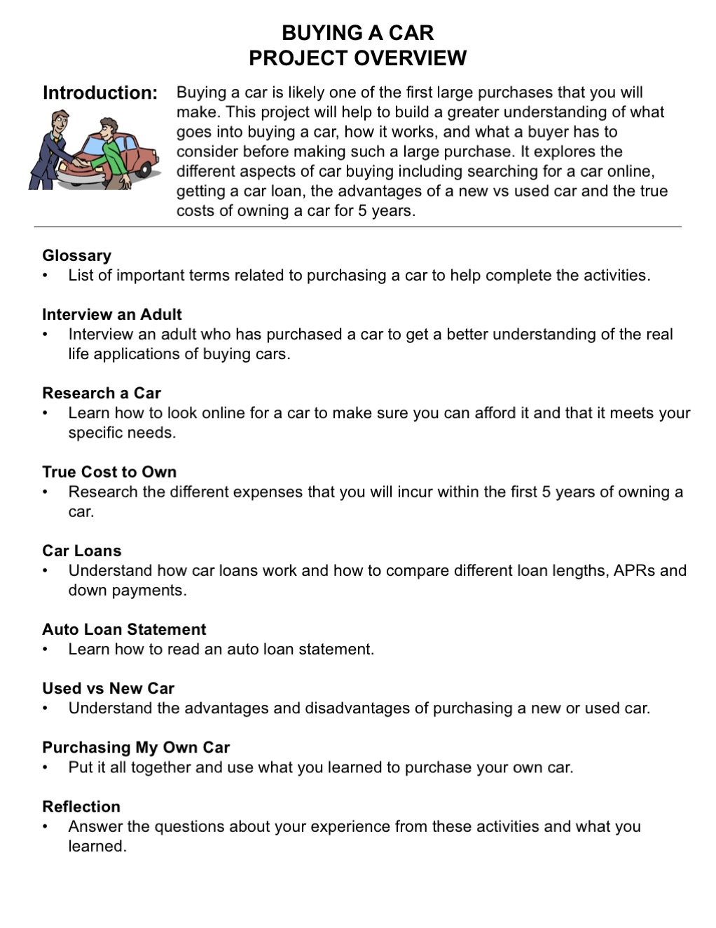 Consumer Math & Financial Literacy - Buy a Car Project (with Google ...