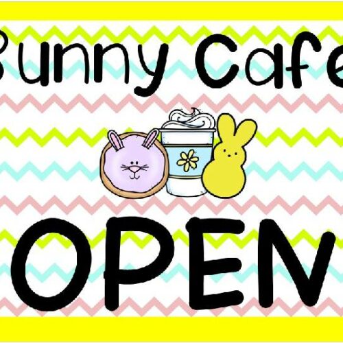 Bunny Cafe Dramatic Play Set, Easter and Spring Pretend Play Set - Classful