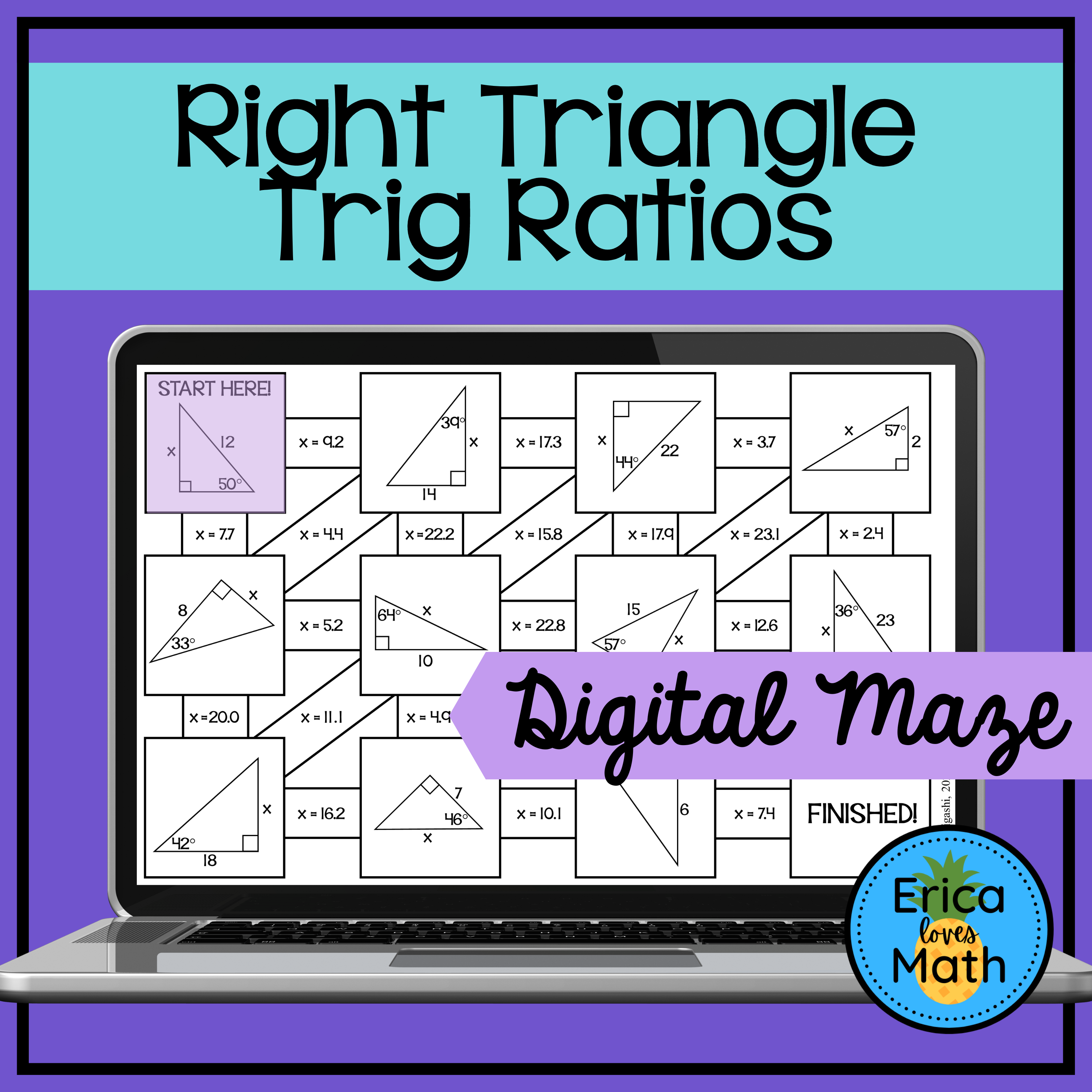 Right Triangle Trig Ratios Digital Activity Maze - Classful