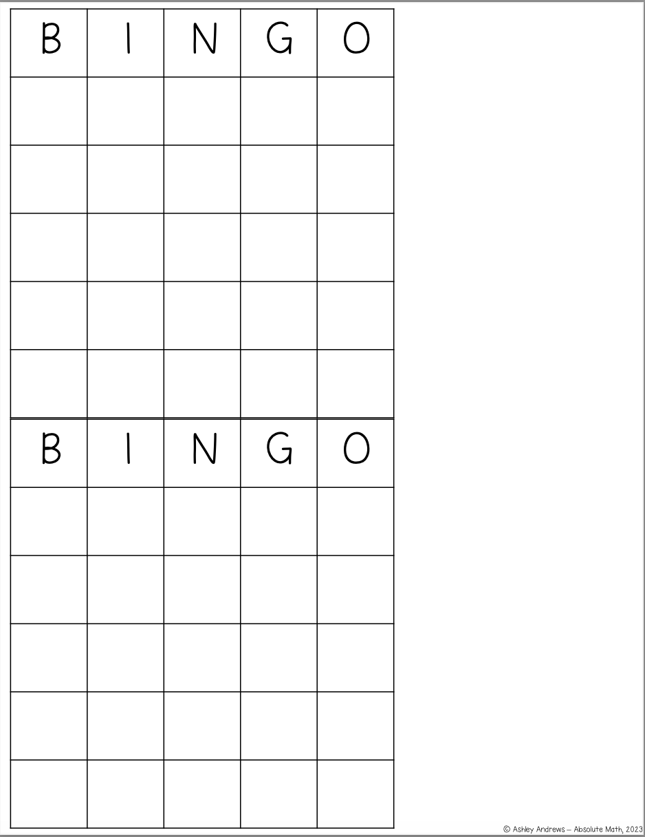 Fraction, Decimal, and Percent Bingo - Classful