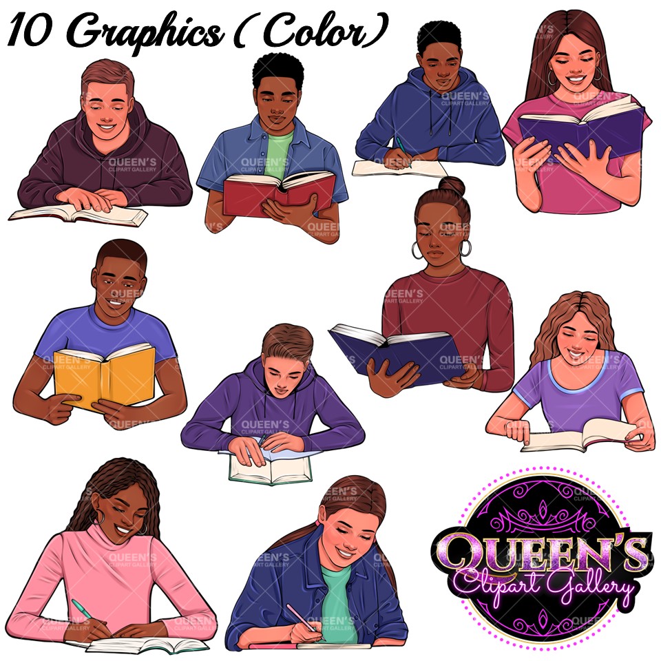 Teenagers Studying Clipart, High School Teens Clipart, Teens Clipart ...