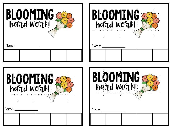 Punch Cards for Rewards and Incentives- Spring Themed Options - Classful