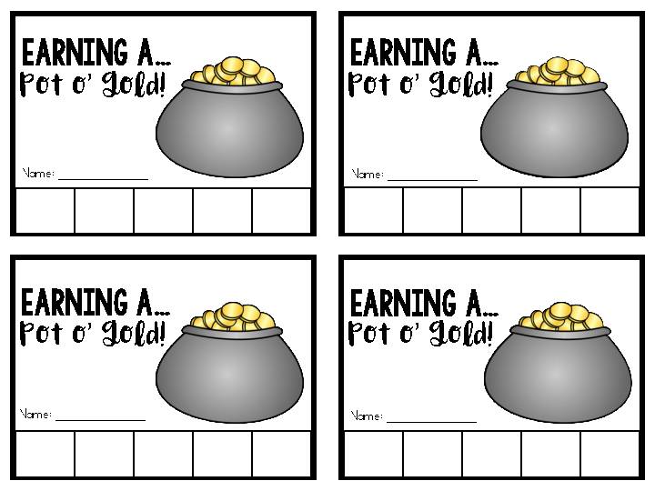 Punch Cards for Rewards and Incentives- St. Patrick's Day Holiday ...