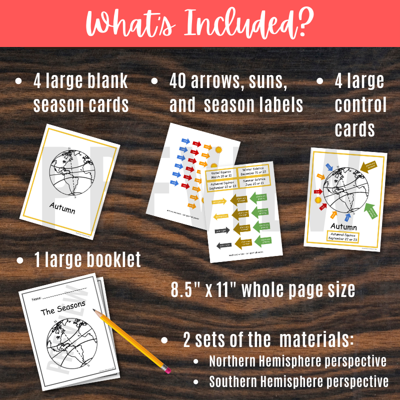 Seasons Earth Science Sun and Earth Diagrams and Booklet, Activities ...