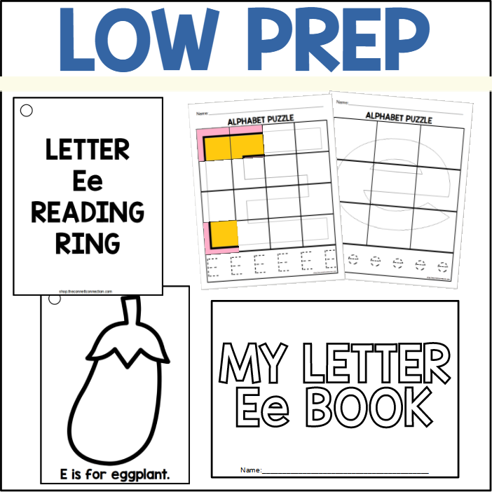 Letter E Worksheets for Letter Recognition and Beginning Sounds - Classful