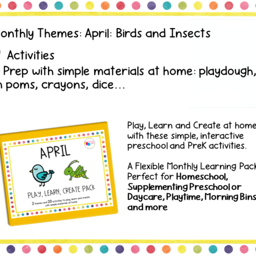 April Homeschool Preschool Binder and Workbook Activities - Classful