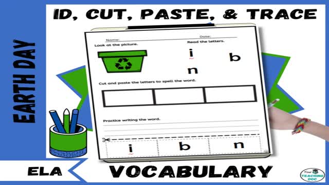 Earth Day Vocabulary Sight Word Worksheets with Task Cards - Classful
