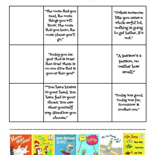 Dr. Seuss Quote Match - Classful