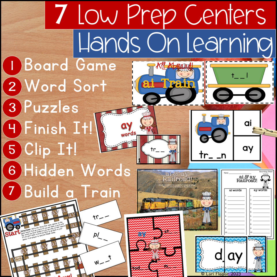 Ai and ay Word Work Activities - Classful