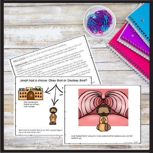 Jonah and the Big Fish Whale Bible Lesson with visuals and activities ...